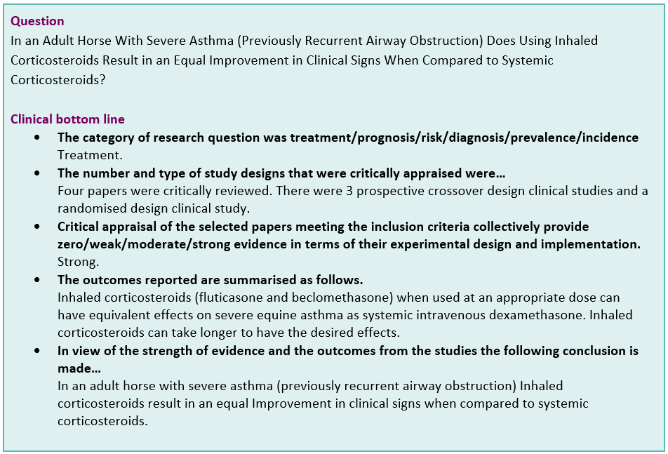 Clinical bottom line submission template