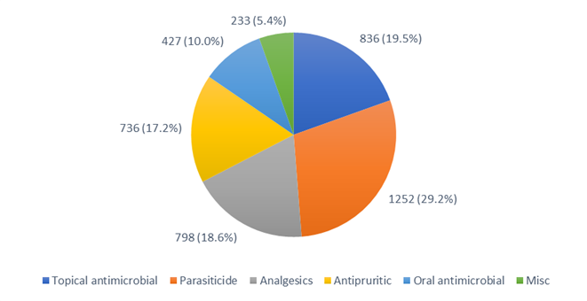 Figure 2: POM-V / POM medication classes prescribed remotely during the ...